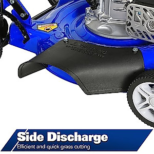 BILT HARD Gas Lawn Mower 20 inch, 2 in 1 170cc 4-Stroke OHV Engine Cordless Lawnmower, 8 Adjustable Cutting Heights Push Mowers for Lawn, Yard and Garden