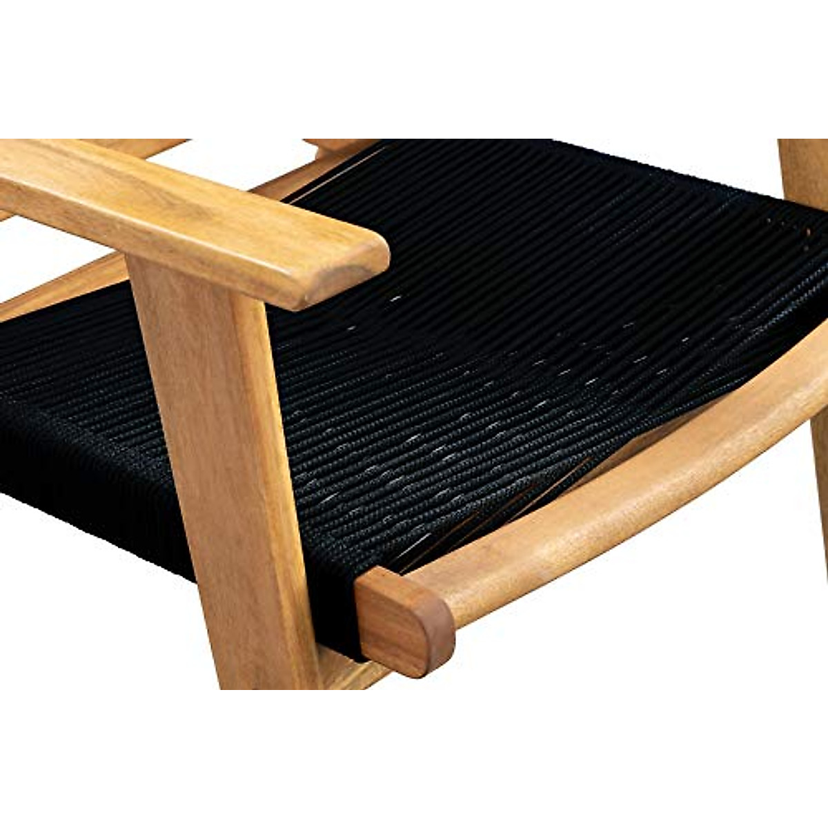 Patio Sense 63369 Kingsmen Armchair Natural Finish Midcentury Modern Wooden Sofa Chair Living Room Bedroom Patio Poolside Study Room Garden Indoor & Outdoors Heavy Duty Wood Construction