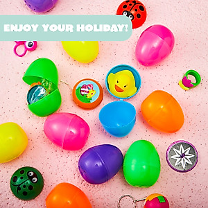 JOYIN 48Pcs Easter Eggs with Toys Inside, Prefilled Easter Eggs with Popular Assorted Toys for Kids Boys Girls, Easter Party Favors Easter Eggs Hunt, Basket Stuffers Filler, Classroom Exchange