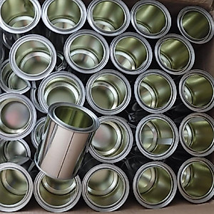 Empty Quart Paint Cans with Lids - Box of 50 - Bulk Empty Metal 32oz Paint Cans with Lids Set for DIY, Storage and Professional Projects