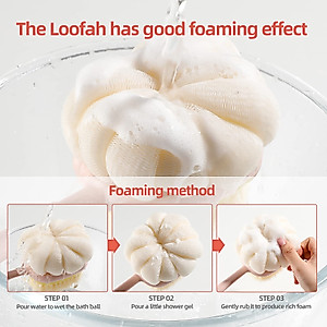 Yiesoum Body Shower Brush with Bristles and Loofah,Back Scrubber Bath Mesh Sponge with Long Handle for Skin Exfoliating Bath, Massage Bristles Suitable for Wet or Dry, Men and Women (Pink & Green)