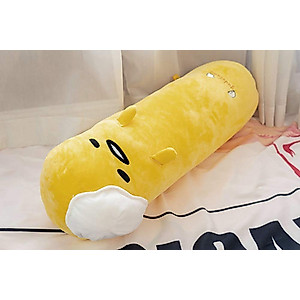 futurecos Cute Yellow Long Egg Plush Toy Round Pillow The Lazy Egg Stuffed Doll Toys Decorative Throw Pillows Bed Decor Gift for Girls Boys 68CM