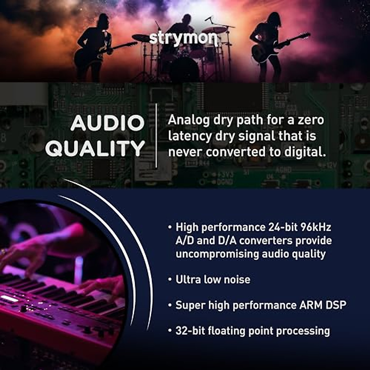 Strymon Starlab Time-Warped Reverberator Eurorack Reverb Module with Modulation and Karplus-Strong Synthesis, Blue