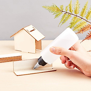 BENECREAT 12 Pack 5oz Plastic Squeeze Dispensing Bottles with Black Twist Cap Glue Bottle with Hopper, Cleaning Brush, Sticker Label and Marker Pen for Crafts, Art, Glue, Multi Purpose