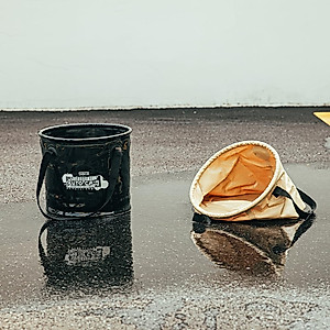 SGCB Collapsible Bucket 4 Gallon PVC Anti-Seepage Portable Folding Storage Bucket with Handle for Car Wash Outdoor Travelling Camping Picnic Hiking Fishing Gardening