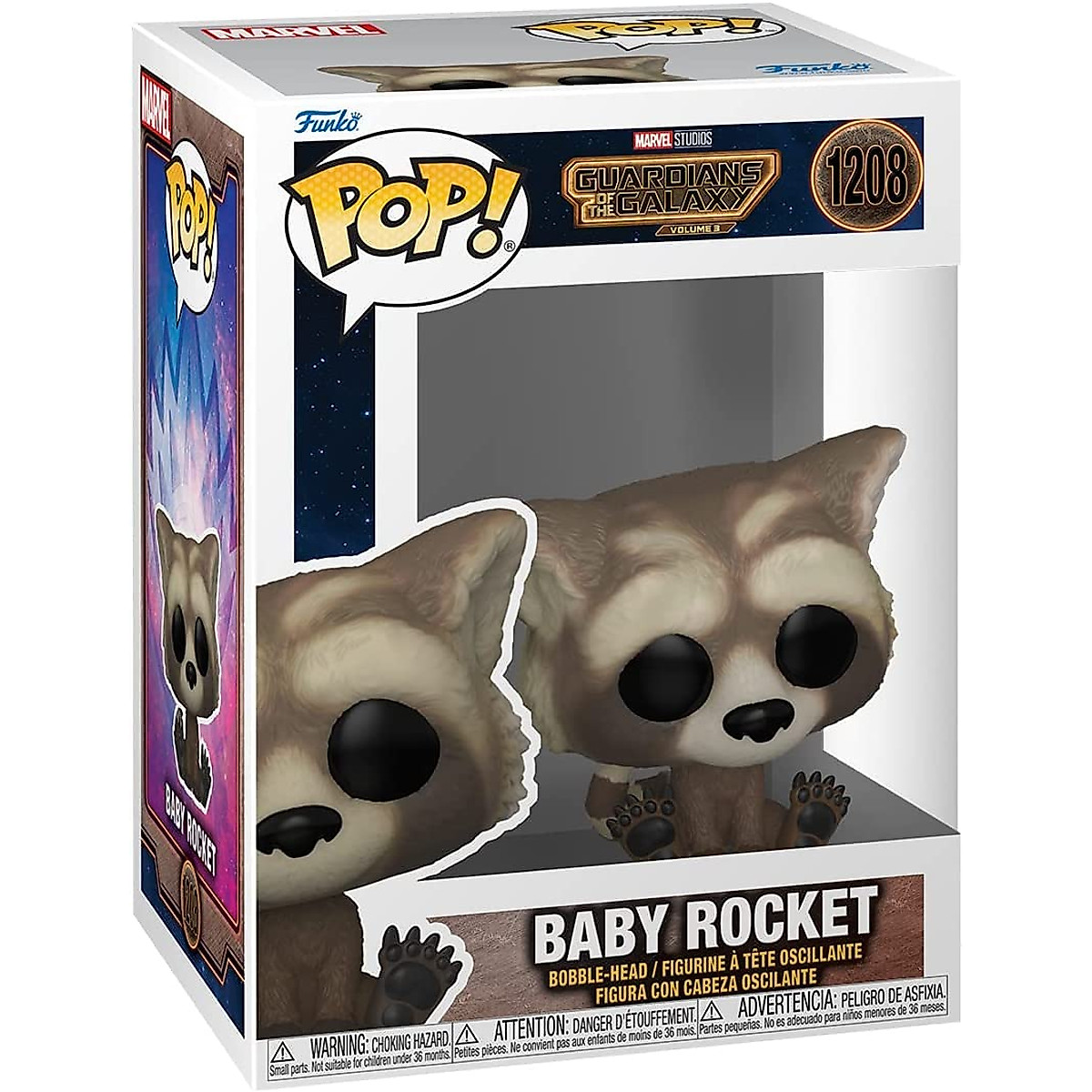 POP Marvel: Guardians of The Galaxy Volume 3 - Baby Rocket Raccoon Funko Vinyl Figure (Bundled with Compatible Box Protector Case), Multicolored, 3.75 inches