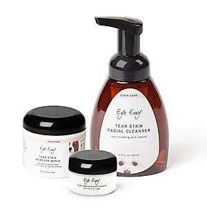 Eye Envy 3 Step Tear Stain Remover Kit for Dogs | Clean, Stain-Free Eyes in 7 Days | Contains: Cleanser 8.45 fl.oz, Wipes 60 Count and Powder 0.5oz | Non-irritating and Natural