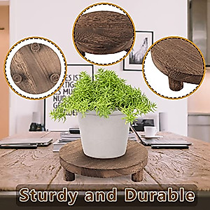 JKLIND 3PCS Wooden Display Riser for Display,Round Display Stand,Wood Riser Pedestal Stand for Home Decor and Organizer(Rustic Brown,8/6/5'')