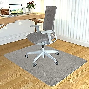 Office Chair Mat for Hardwood Floor, 55" × 35" Office Gaming Computer Desk Chair Mat, Dirt Resistant & Easy to Clean Light Gray
