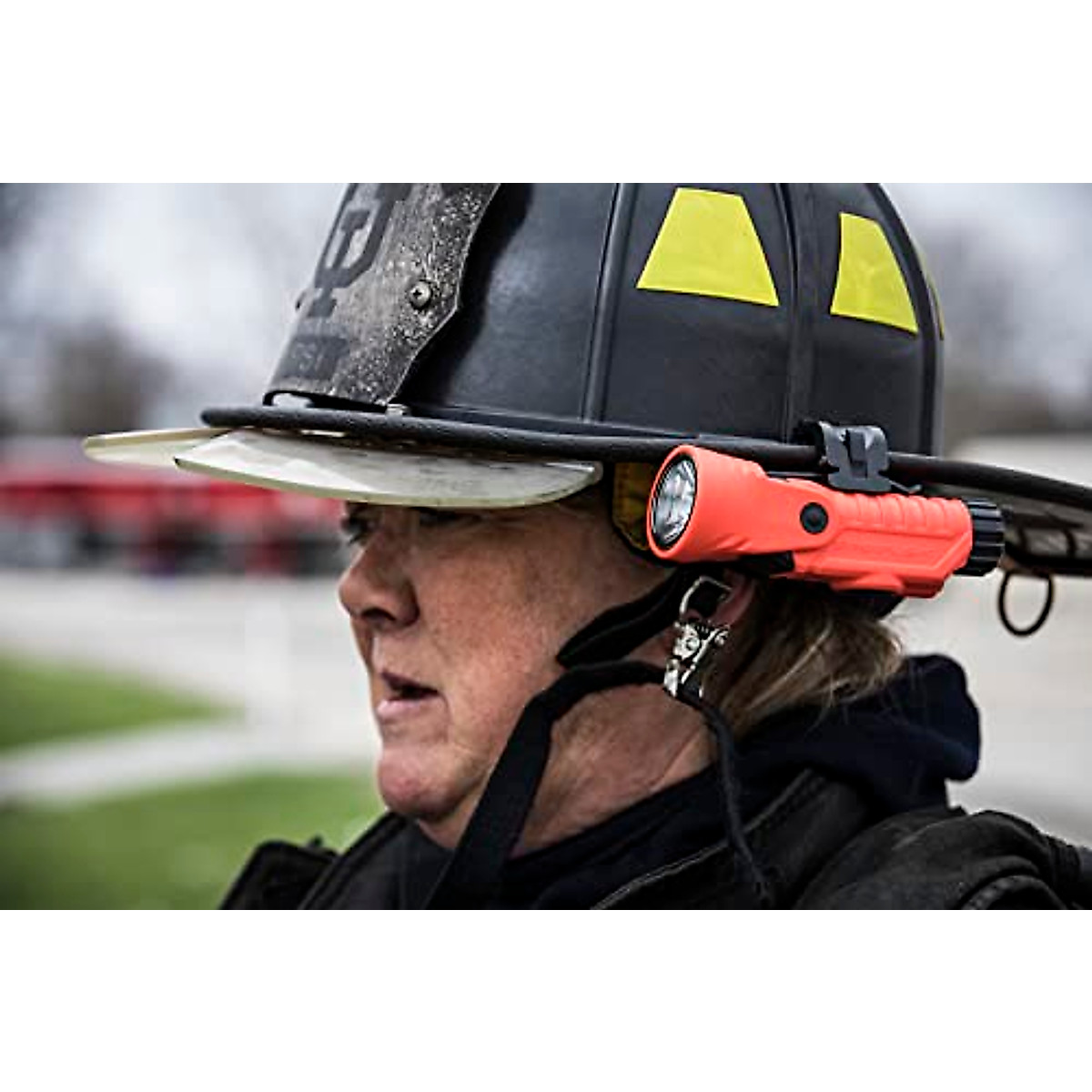 Streamlight 88901 Vantage 180 X Helmet Mounted and Right Angle Firefighter Flashlight with Helmet Bracket, Orange