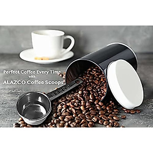 3pc STAINLESS STEEL ALAZCO COFFEE MEASURING SCOOP 1/8 CUP - Kitchen Baking Cooking Measuring Scoop Spice Herbs Salt Sugar Flour Cocoa Protein Powder Keto Cream Scoop