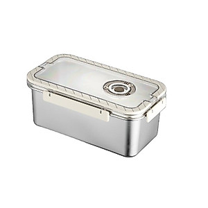 Gitohoni Stainless Steel Food Storage Containers - 304 Airtight Metal Food Storage Box with Handle for Fridge Reusable Meal Prep Container with Lid for Salad, Fruit 203 OZ