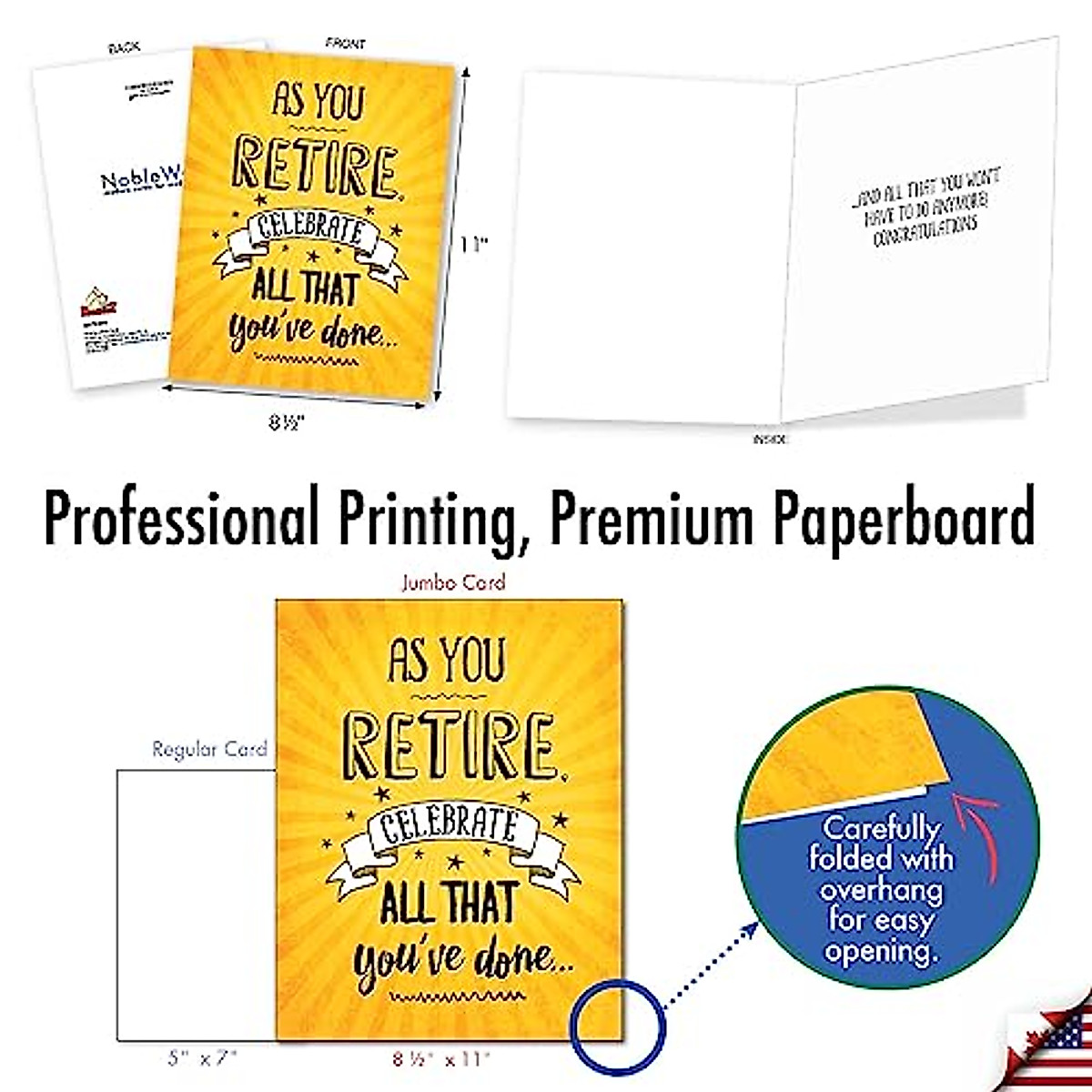 NobleWorks - As You Retire - Business, Teacher, Coworker Humor Retirement Card with Envelope (Big 8.5 x 11 Inch) J6875RTG