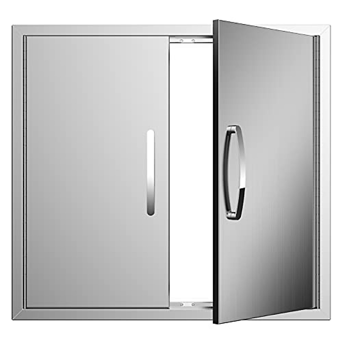 KODOM BBQ Access Door 26W x 24H Inch, Stainless Steel Double BBQ Doors,Weatherproof Outdoor Kitchen Doors for BBQ Island Outdoor Kitchen and Outside Cabinet