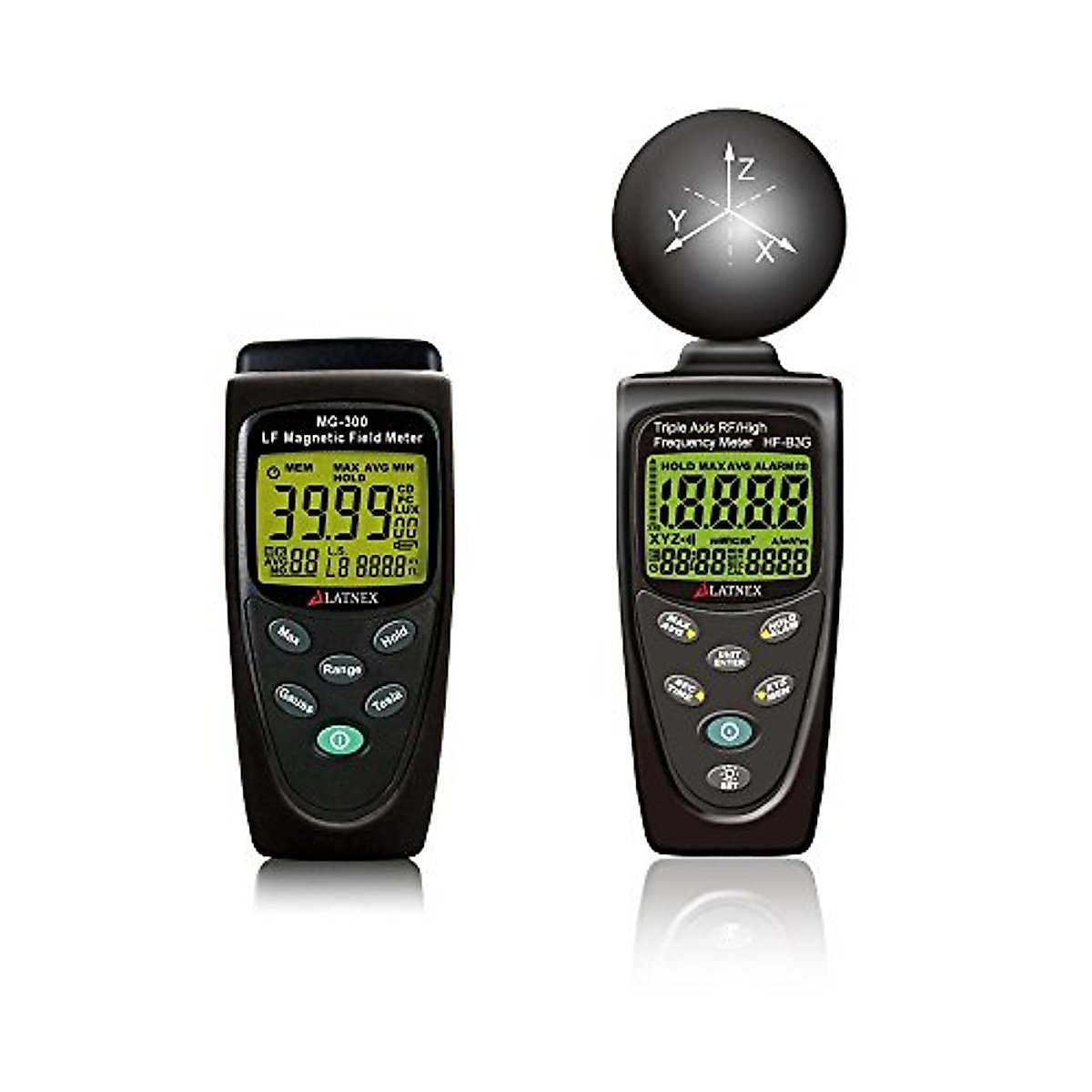 EMF Meters Combo Gauss Magnetic Field Meter and EMF RF Meter detectors