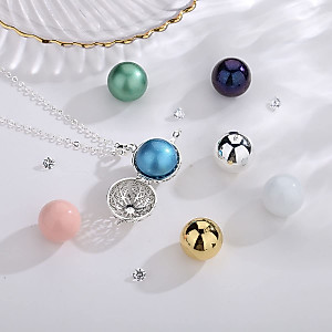 EUDORA Harmony Bola Snowflake Blue Winter Snow Baby Tone Musical Chime Ball Pendant Pregnancy Necklace
