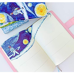 Van Gogh Notebook with Undated Calendar for 12 months, Kawaii Planner, Cute Notebook, Colorful Journals for Women, Premium Quality Paper, A5
