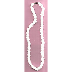 18" ROSE CLAM SHELL NECKLACE- FOR TEEN AGES COLOR WHITE