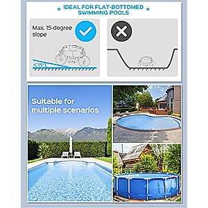 WYBOT 2023 Latest Cordless Robotic Pool Cleaner, Pool Vacuum for Above Ground Pools, with 120-130mins Working Time, Strong Suction, LED Indicator, Ideal for Pools Up to 1000-1300 Sq.ft