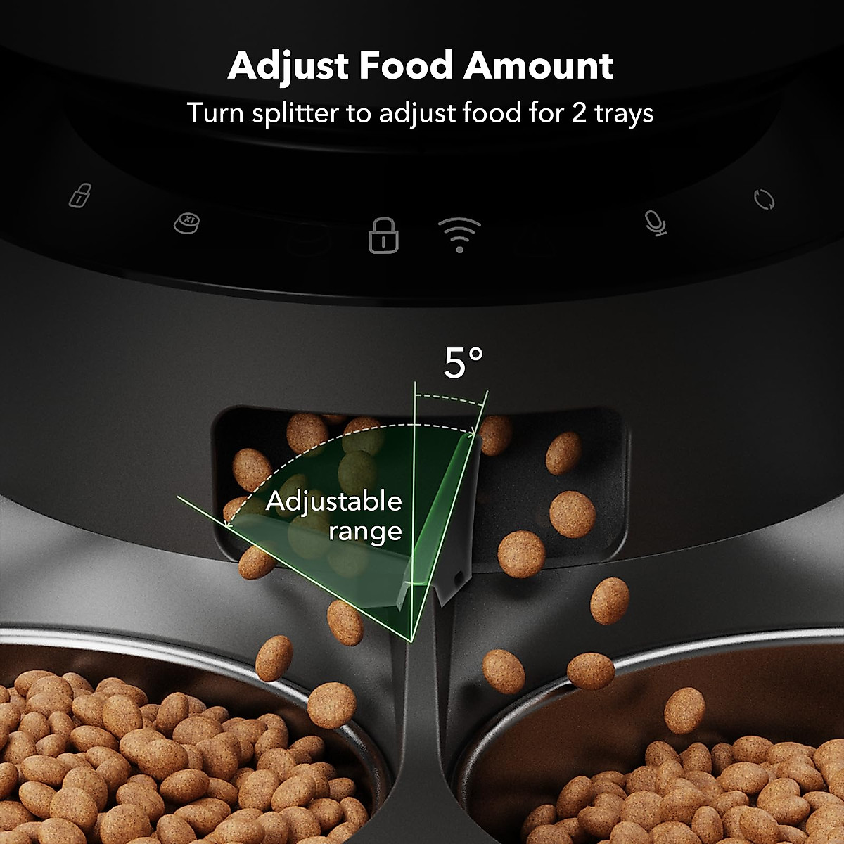 PETLIBRO Automatic Cat Feeder for 2 Cats, 5G WiFi Cat Food Dispenser with APP Remote Feeding, 5L Timed Automatic Dog Feeder, 1-10 Meals/Day, 10s Meal Call, Dual Trays Pet Feeder for Cat, Dog