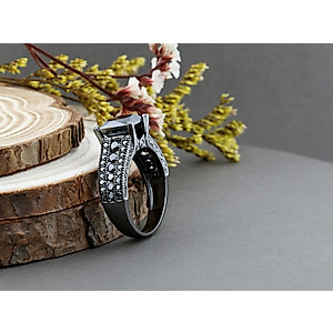 Dazzlingrock Collection 5.00 Carat (ctw) Black Rhodium Plated 10K Black CZ Bridal Engagement Ring 5 CT, White Gold, Size 5