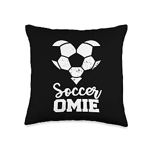Soccer Omie January Funny Soccer Heart Grandma Omie Throw Pillow, 16x16, Multicolor