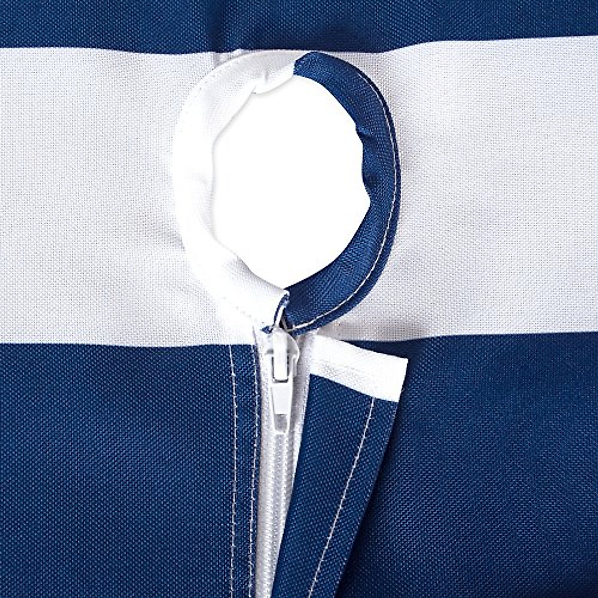 DII Cabana Stripe Outdoor Tabletop Collection, Stain/Wrinkle Resistant & Waterproof, 60x120 Rectangle Zipper Tablecloth, Nautical Blue