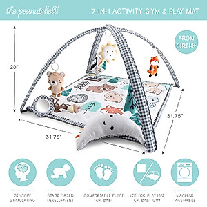 The Peanutshell 7 in 1 Baby Play Gym, Activity Center and Tummy Time Mat, Woodland Animals