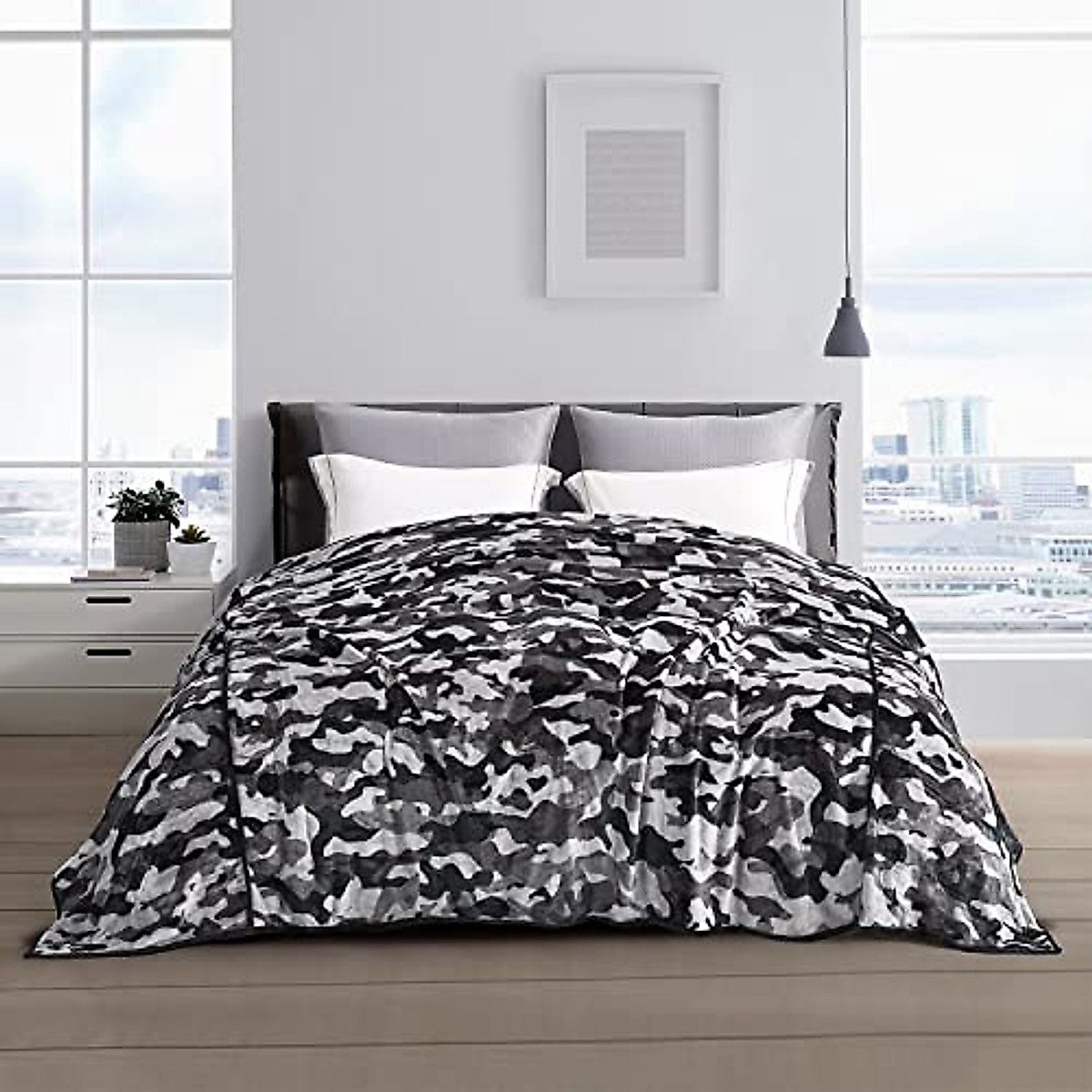 ielevations 120×120 Inches Blanket 10' x 10' Extra Large Throw Blanket Big Blanket Soft Light Smooth Camo Flannel Fleece Blanket for Family and Friends (Camo)…