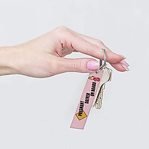 Pregnant Driver Keychain - Funny Key Ring - Printed Keychain