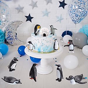 Morofme Arctic Penguin Figurines Toy Playset Mini Penguin Toy Set Realistic Penguin Cake Topper Small Penguin Action Figures Polar Animal Educational Toys Christmas Party Supplies Gift for Kids