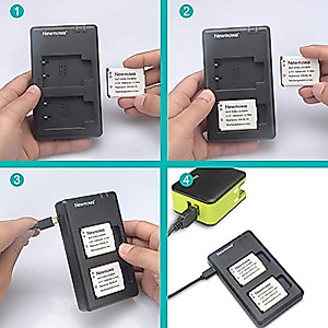 Newmowa EN-EL19 Battery(2-Pack) and Dual USB Charger Kit for Nikon Coolpix S32, S33,S100, S2800, S3100, S3200, S3300, S3500, S3600, S3700, S4100, S4200, S4300, S5200, S5300, S6500, S6800, S7000