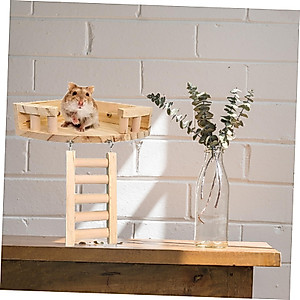 1 Set Hamster Stand Decorative Hamster Toy Wooden Chinchilla for Pet Household Chinchilla Toy Household Rat Plaything Delicate Hamster Platform Interesting Rat Plaything