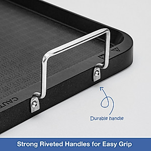 DOBADN Stove Top Flat Griddle, 18'' x 10'' Nonstick Double Burner Griddle Pancake Griddle for Gas Grill or Electric Stovetop, Aluminum