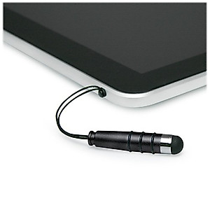 BoxWave Stylus Pen Compatible with Lockly Secure Plus - Mini Capacitive Stylus, Small Rubber Tip Capacitive Stylus Pen for Lockly Secure Plus - Jet Black
