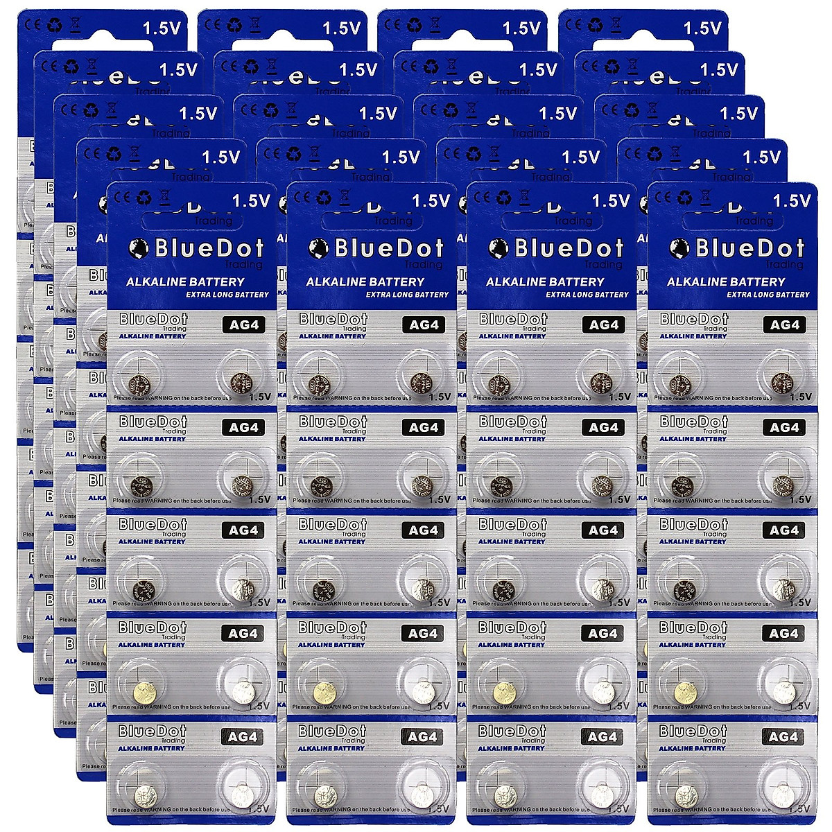 Lot of (200) Count Pieces AG4 377 LR626 SR66 Coin Button Cell Battery Suitable for Watches, Clocks, Toys, Calculators, Remote Controls and More, Bulk - Not in Retail Packaging
