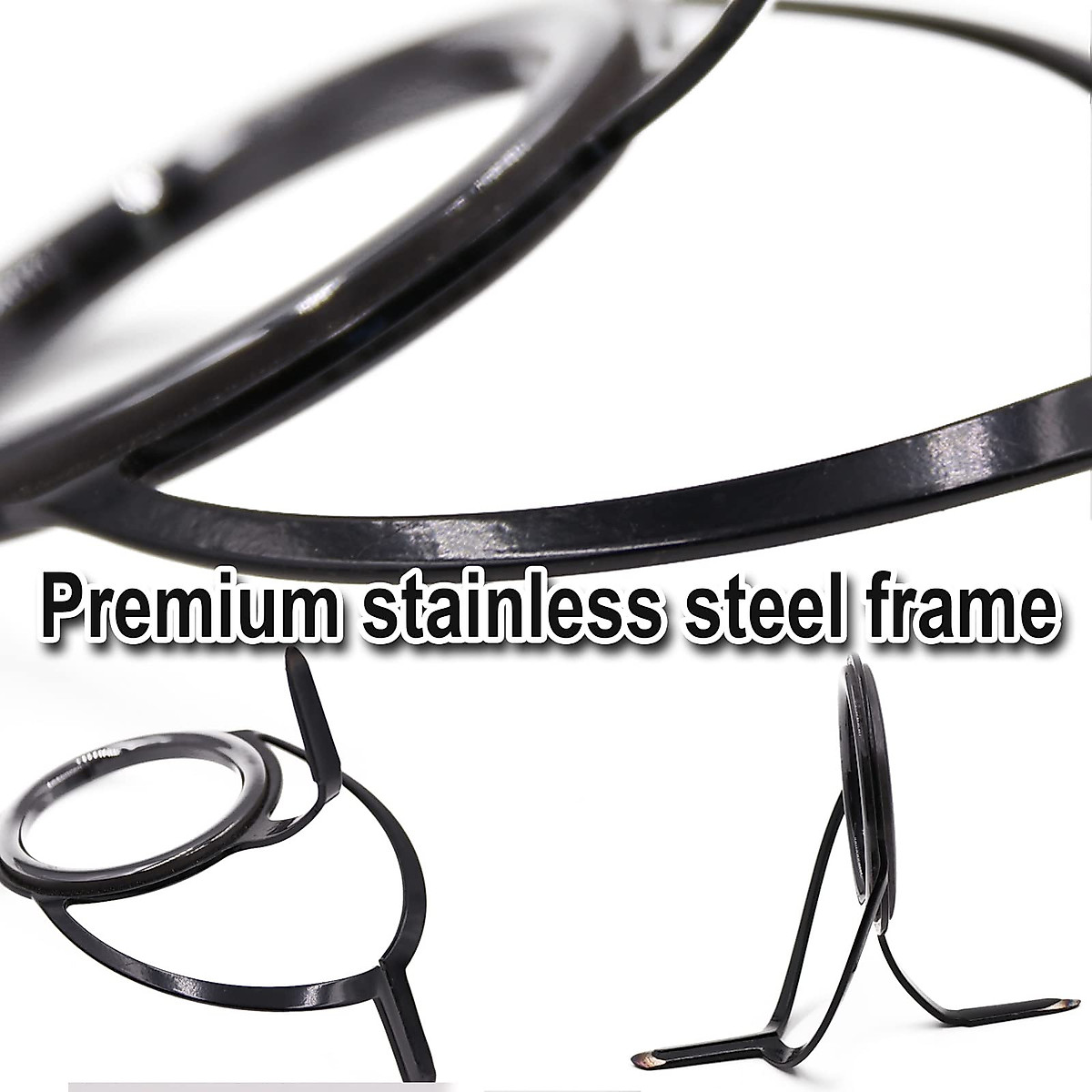 9KM DWLIFE Fishing Rod Tip Guide Repair Kit Pole Replacement Stainless Steel Ceramic Ring Saltwater Freshwater Mixed Size in a Box(Small - 50pcs)