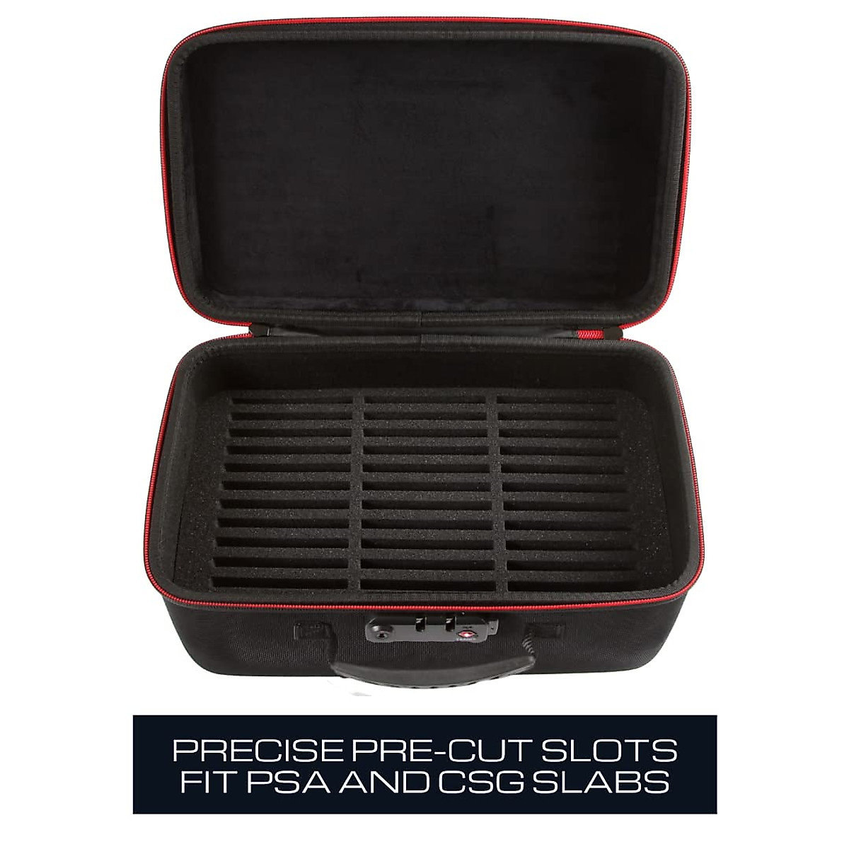 Card Titan Pro Graded Card Storage Box - Great CSG & PSA Graded Card Case with Zipper Lock - 36 Slot Trading Card Storage Box Fits 36 PSA or CSG Graded Slabs and Graded Cards