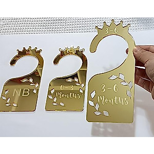 Baby Closet Dividers,Set of 7 Acrylic Mirror Baby Clothes Organizers for Wardrobe Closet Home Nursery from Newborn to 24 Months (Gold Mirror, Model 1)