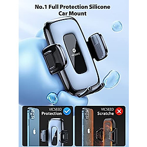 VICSEED Universal Car Phone Holder Mount [Ultimate Silicone Protection] Long Arm Suction Cup Phone Mount for Car Dashboard Windshield Vent Hands Free Cell Phone Holder Car Compatible with All Phones