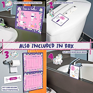 ATHENA FUTURES Potty Training Timer Watch with Flashing Lights and Music Tones -Unicorn Pattern and Potty Training Chart for Toddlers - Unicorn Design - Sticker Chart, 4 Week Reward Chart