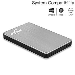 NRICO 250GB Portable External Hard Drive USB 3.0 HDD 2.5inch Storage Compatible for PC, Mac, Desktop,PS4 (250GB, Grey)