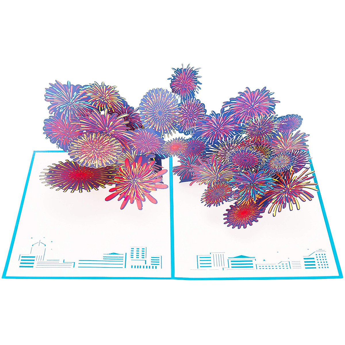 PopLife Fireworks 3D Pop Up New Years Card - NYE Popup, Happy Birthday, Independence Day Fourth of July, Congratulations Card - Fold Flat for Mailing - for Son, for Daughter, for Friend, for Co-worker