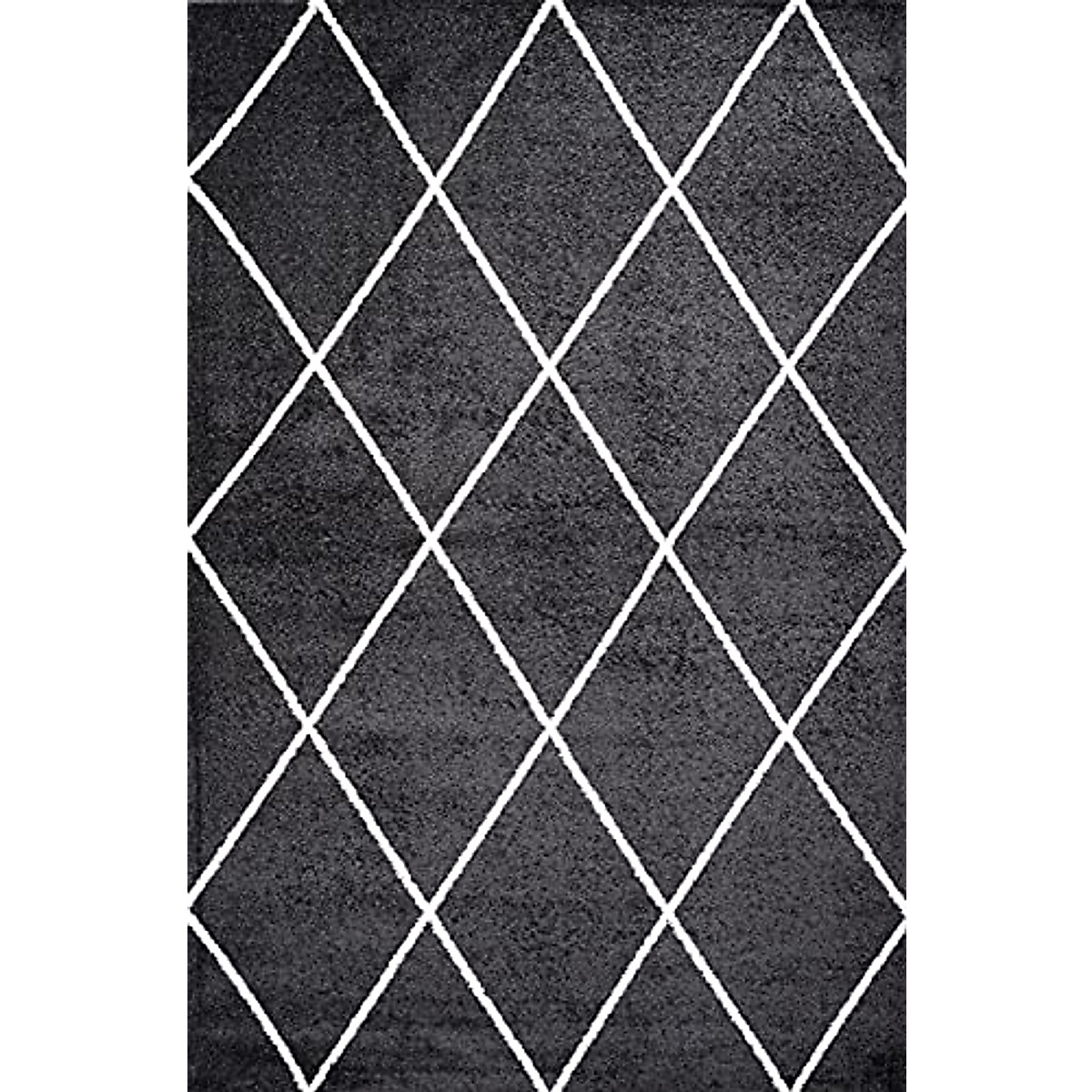 JONATHAN Y SEU102A-8 Cole Minimalist Diamond Trellis Indoor Area-Rug Modern Contemporary Casual Easy-Cleaning Bedroom Kitchen Living Room Non Shedding, 8 X 10, Black/White