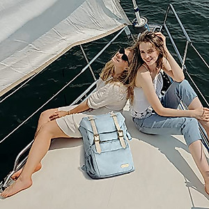 BAGSMART Camera Backpack, DSLR Camera Bag, Waterproof Camera Bag Backpack for Photographers, Fit up to 15" Laptop with Rain Cover and Tripod Holder, Light Blue