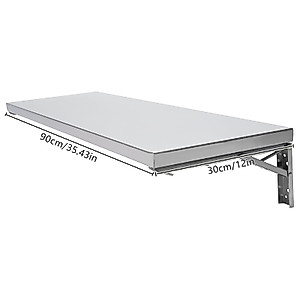 HIYTCU Folding Concession Shelf 36" x12", Stainless Steel Folding Wall Shelf Food Shelf Concession Stand Serving Shelf for Concession Windows Restaurants Businesses and Eateries