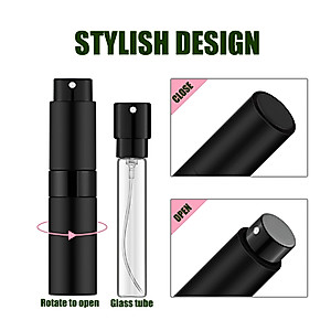 IRON BILL 8ML Mini Atomizer Perfume Travel (Matte Black) Refillable Bottle Portable Spray Bottle for Cologne and Perfume (3pcs)
