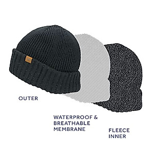 SEALSKINZ Unisex Waterproof Cold Weather Roll Cuff Beanie, Red, XX-Large