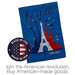 Ornament Collection Bastille 14th July Garden Flag Set Wood Dowel Regional Day French National CelebrationFrance Country House Decoration Banner Small Yard Gift Double-Sided, Made in USA