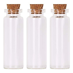 MaxMau 100 Small Glass Bottles with Cork Stoppers,15ml Glass Vials Tiny Jars for Wedding Favors Party Gift Room Decoration Seed Storing Containers Art Paint Display